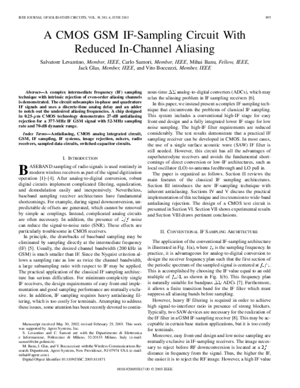 (PDF) A CMOS GSM IF-sampling circuit with reduced in-channel aliasing ...
