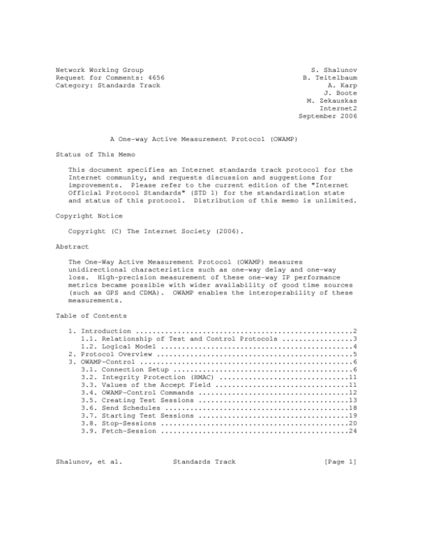 (PDF) A One-way Active Measurement Protocol (OWAMP)