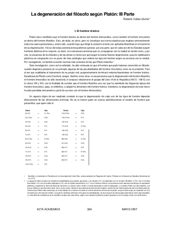 (PDF) La degeneración del filósofo según Platón | Roberto Cañas Quirós ...