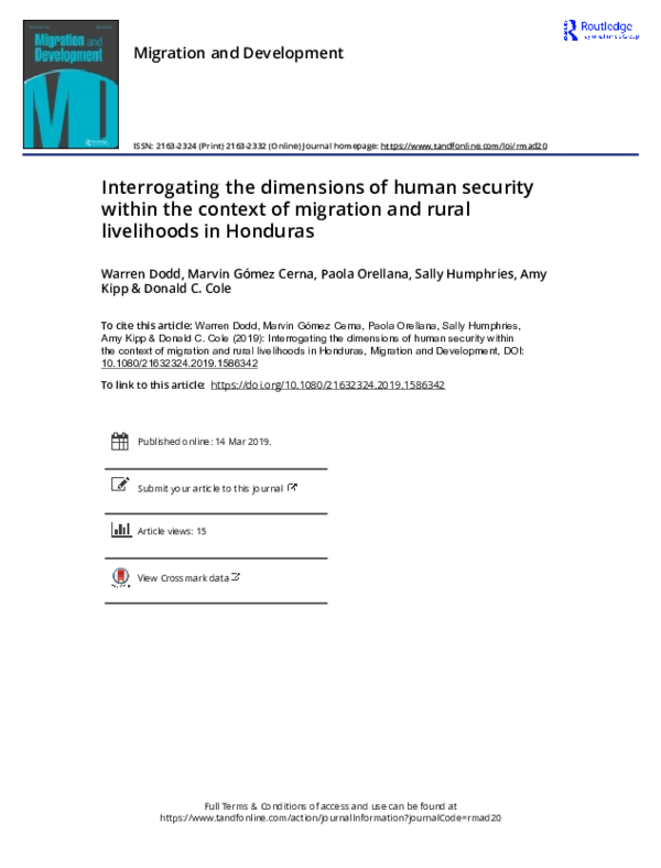 (PDF) Interrogating the dimensions of human security within the context ...