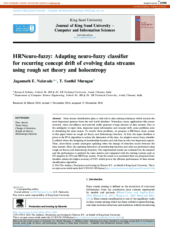 Pdf Hrneuro Fuzzy Adapting Neuro Fuzzy Classifier For Recurring Concept Drift Of Evolving 