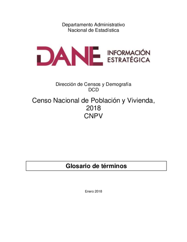 (PDF) Glosario censo 2018
