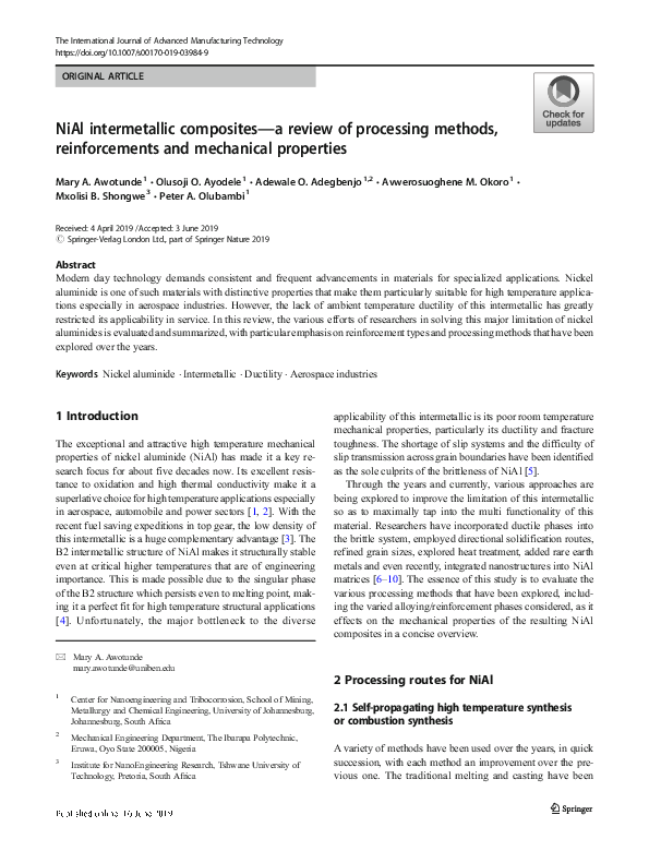 (PDF) NiAl intermetallic composites—a review of processing methods ...