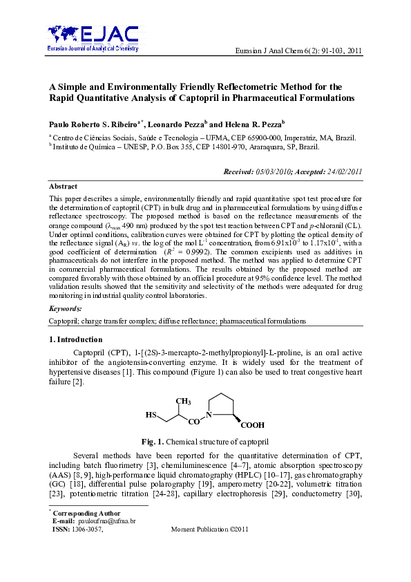 (PDF) A Simple and Environmentally Friendly Reflectometric Method for the Rapid Quantitative ...