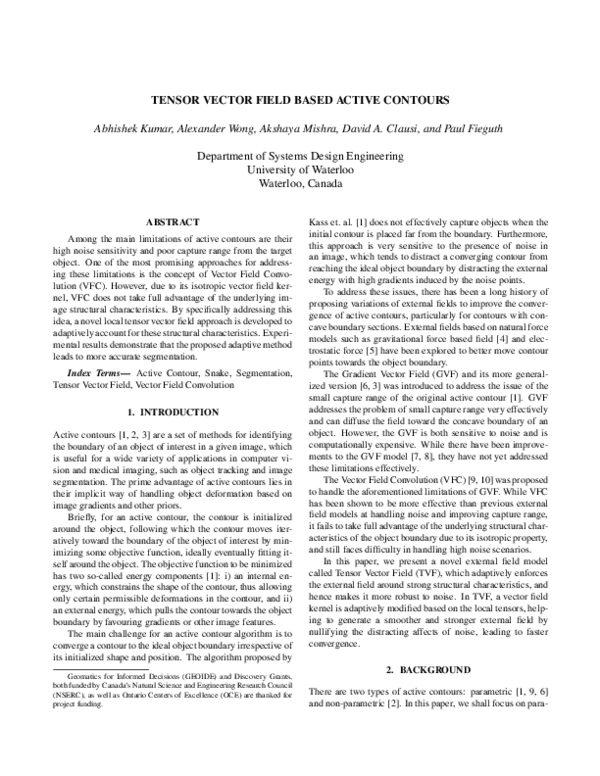 (PDF) Tensor vector field based active contours | Abhishek kumar - Academia.edu