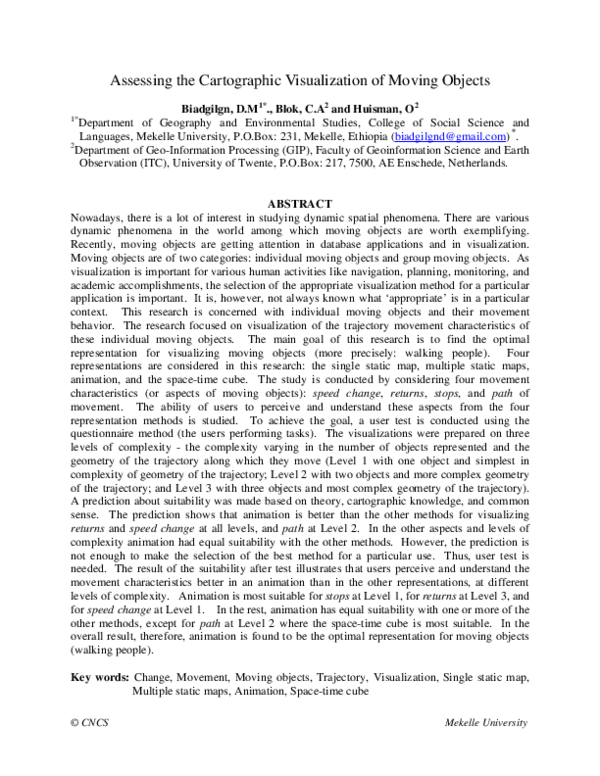 (PDF) Assessing the Cartographic Visualization of Moving Objects