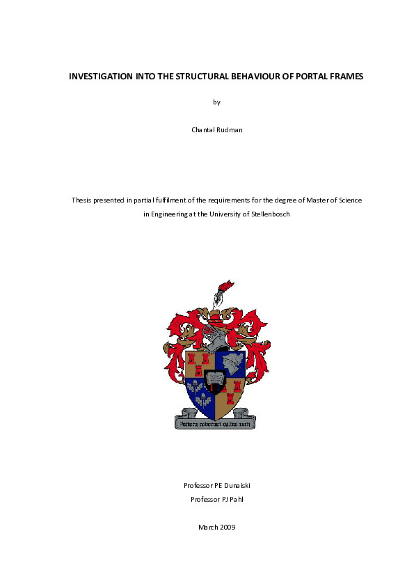 (PDF) Investigation into the structural behaviour of portal frames