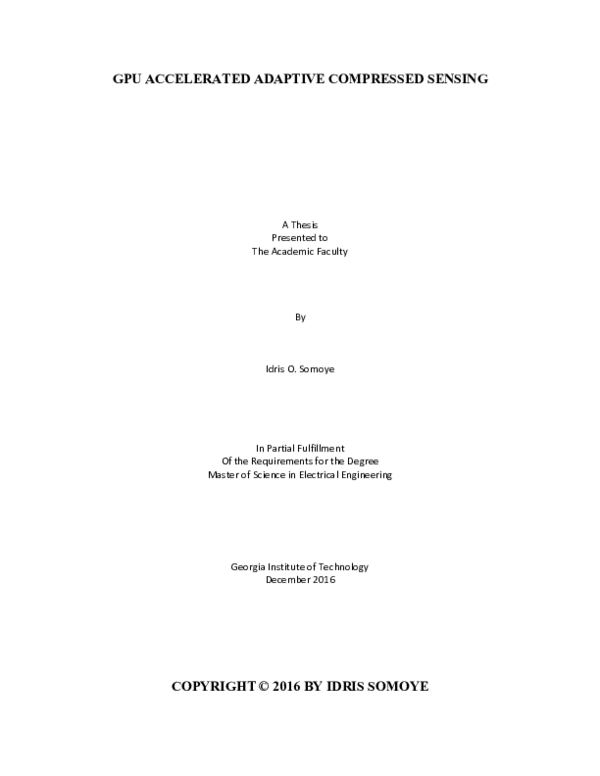 (PDF) GPU accelerated adaptive compressed sensing