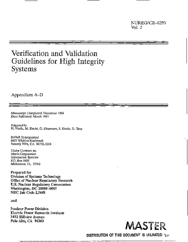 (PDF) Verification and validation guidelines for high integrity systems ...