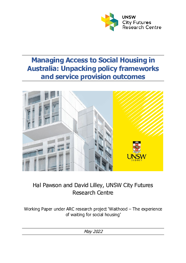 (PDF) Pawson, H. and Lilley, D. (2022) Managing Access to Social ...