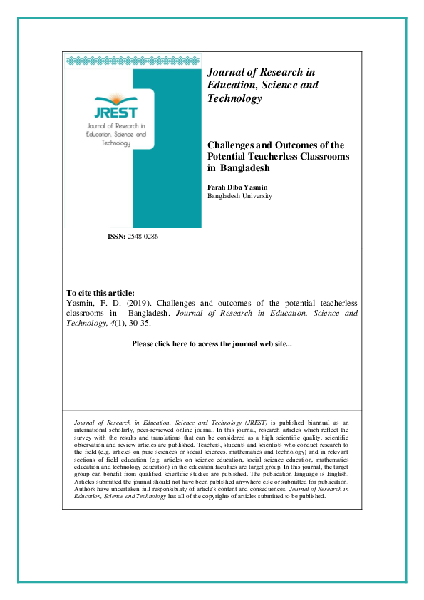 (PDF) Challenges and Outcomes of the Potential Teacherless Classrooms ...