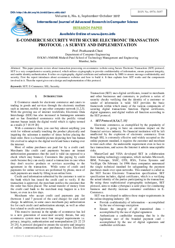 (PDF) E-Commerce Security with Secure Electronic Transaction Protocol ...