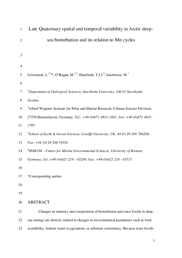 (PDF) Late Quaternary spatial and temporal variability in Arctic deep ...