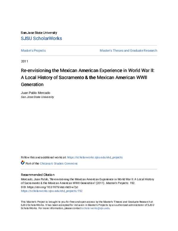 (PDF) Re-envisioning the Mexican American Experience in World War II