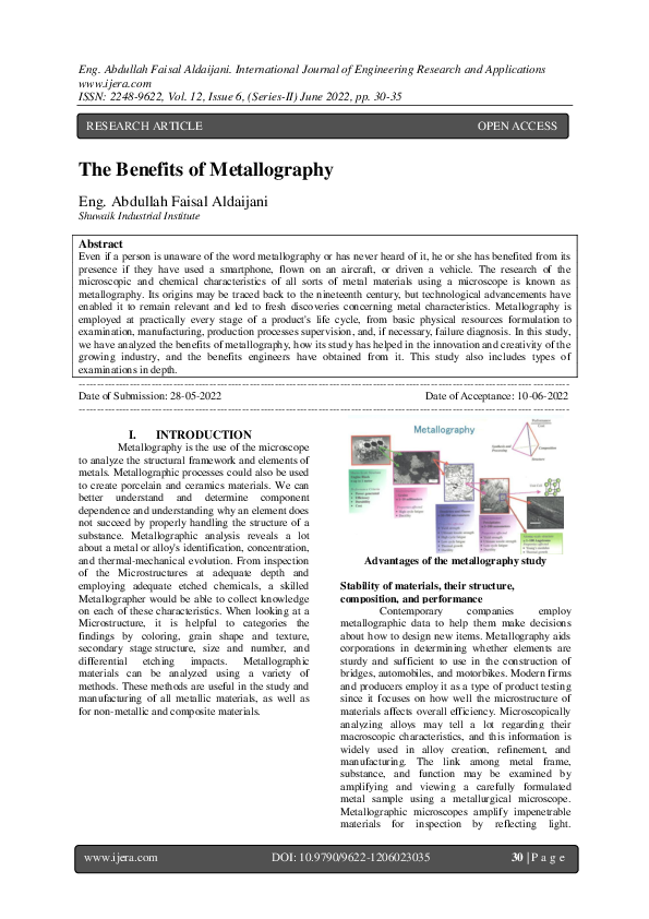 (PDF) The Benefits of Metallography
