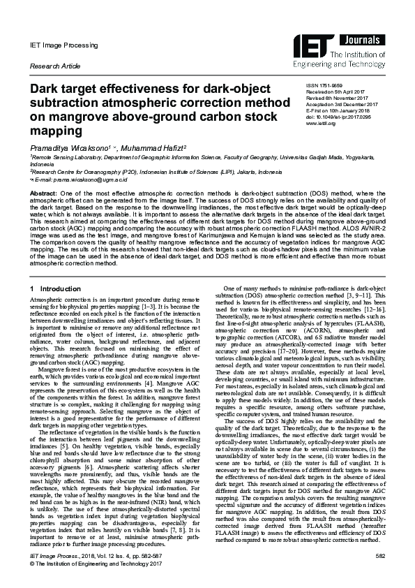 (PDF) Dark target effectiveness for dark‐object subtraction atmospheric ...