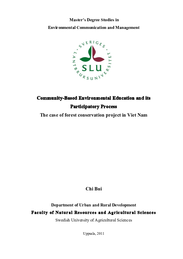 (PDF) Community-based environmental education and its participatory process