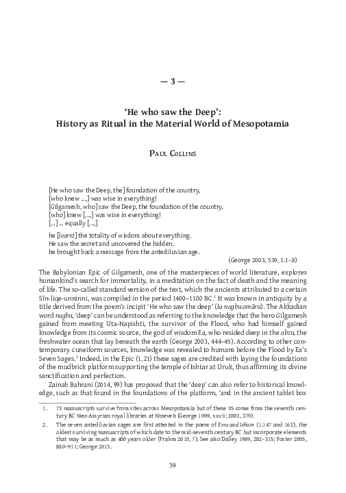 (PDF) 'He who saw the Deep': History as Ritual in the Material World of ...