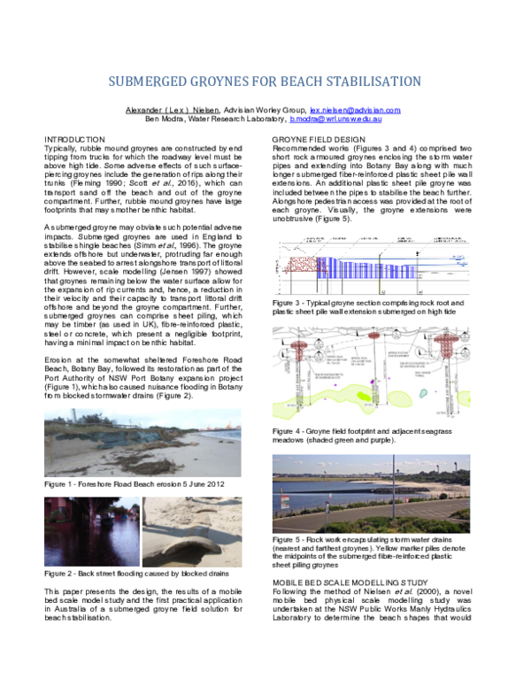(PDF) Submerged Groynes for Beach Stabilisation