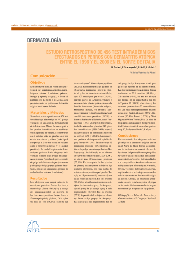 (PDF) Estudio retrospectivo de 456 test intradérmicos efectuados en ...