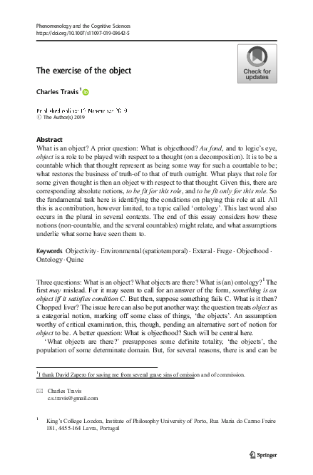 (PDF) The exercise of the object