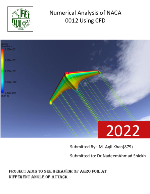 (PDF) Numerical Analysis of NACA 0012 Using CFD