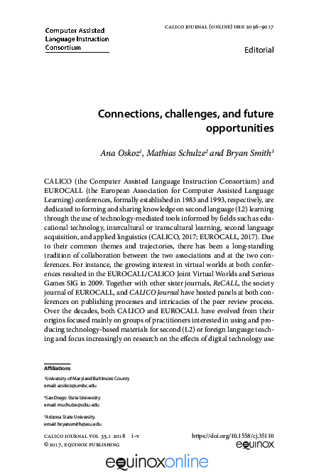 (PDF) Connections, challenges, and future opportunities