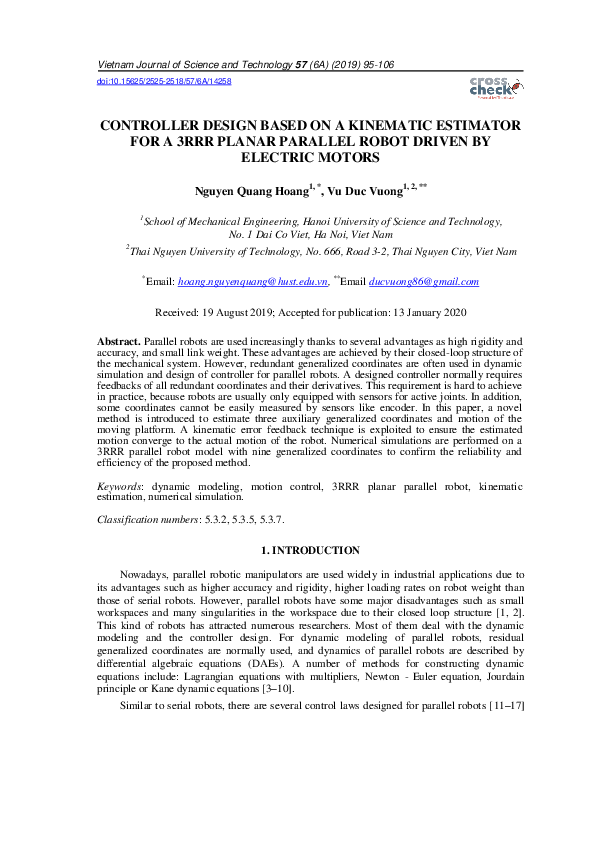 (PDF) Controller Design Based on a Kinematic Estimator for a 3RRR ...