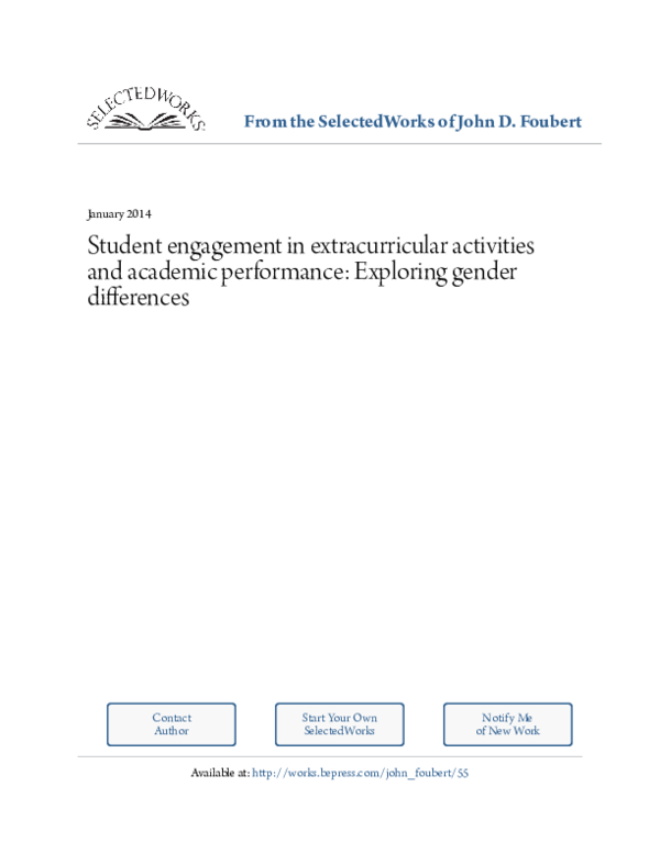 (PDF) Student engagement in extracurricular activities and academic ...
