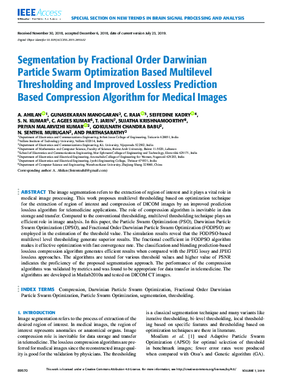 (PDF) Segmentation by Fractional Order Darwinian Particle Swarm Optimization Based Multilevel ...
