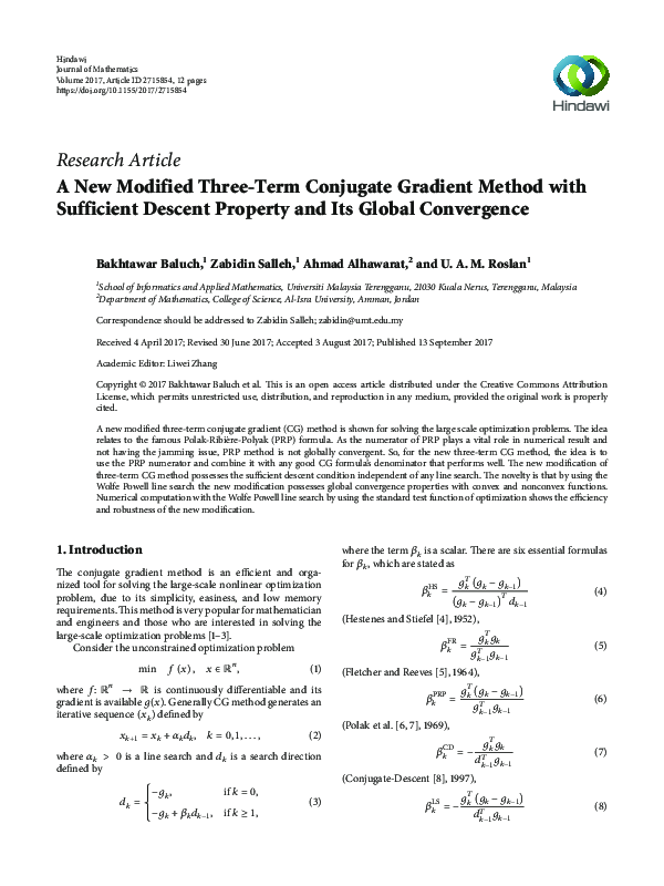 (PDF) A New Modified Three-Term Conjugate Gradient Method with ...