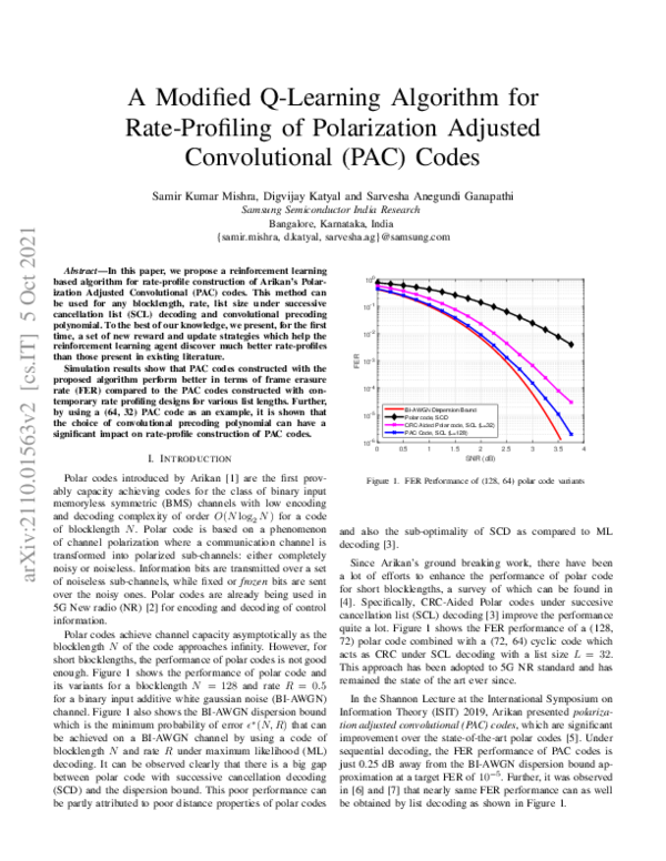 (PDF) A Modified Q-Learning Algorithm for Rate-Profiling of ...