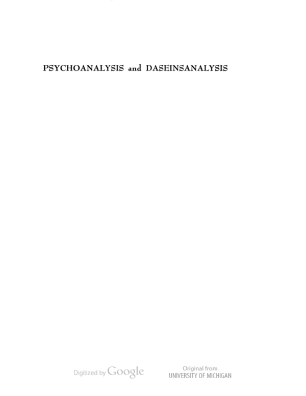 (PDF) Medard Boss Psychoanalysis and Daseinsanalysis (Psychoanalysis ...