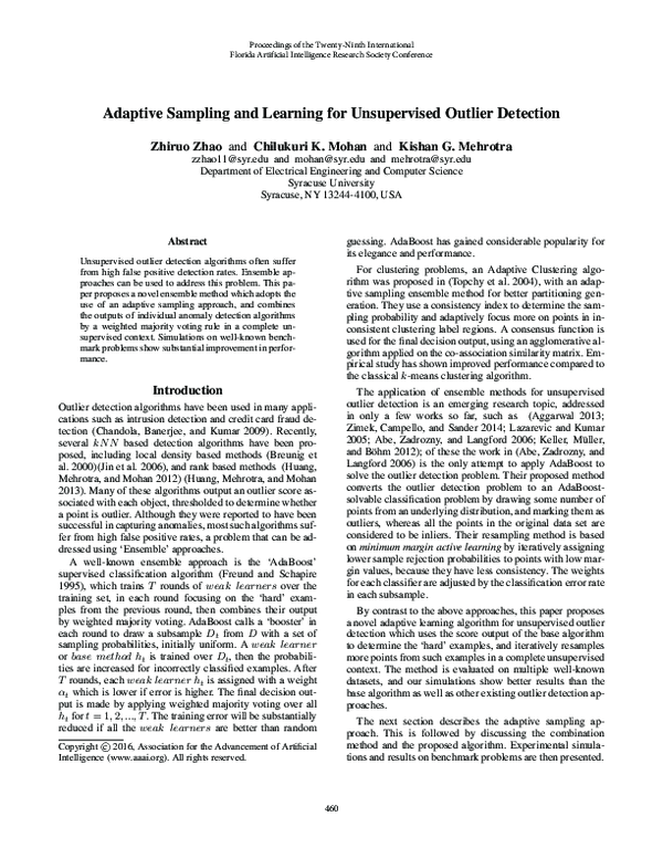 (PDF) Adaptive Sampling and Learning for Unsupervised Outlier Detection