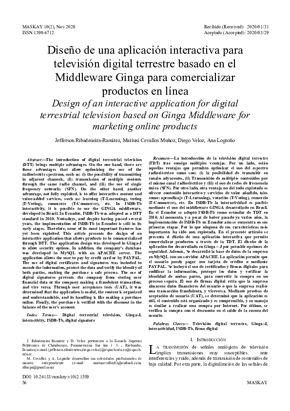 (PDF) Diseño de una aplicación interactiva para televisión digital terrestre basado en el ...