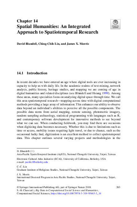 (PDF) Spatial Humanities: An Integrated Approach to Spatiotemporal Research