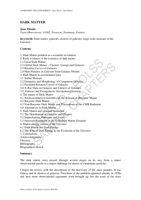 (PDF) Dark Matter