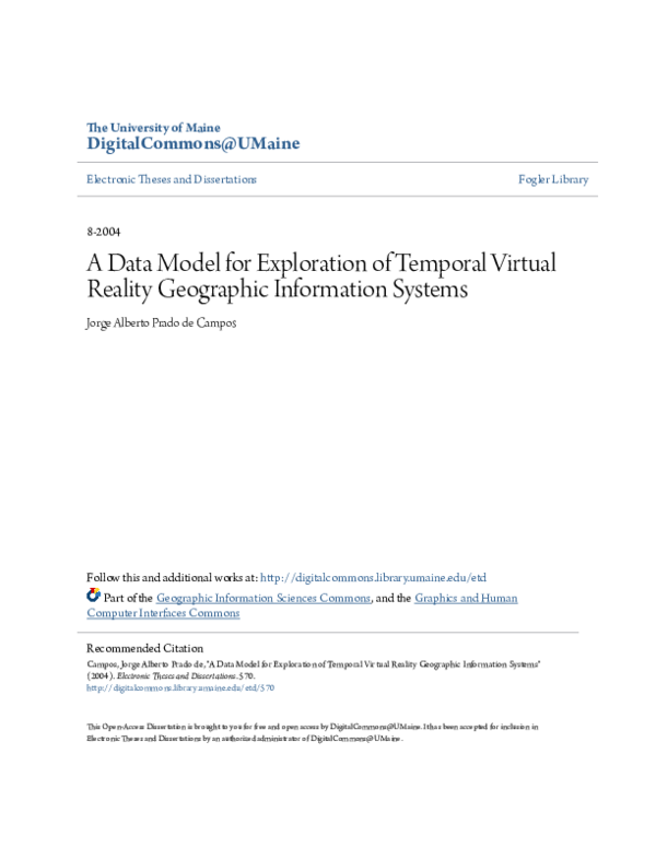 (PDF) A Data Model for Exploration of Temporal Virtual Reality Geographic Information Systems ...