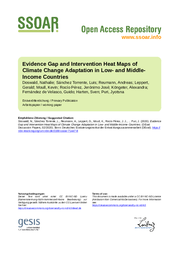 (PDF) Evidence Gap and Intervention Heat Maps of Climate Change ...