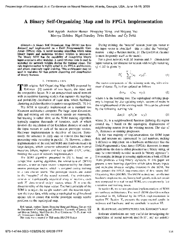 (PDF) A binary Self-Organizing Map and its FPGA implementation | Mervyn Hobden - Academia.edu