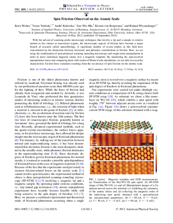 (PDF) Spin Friction Observed on the Atomic Scale