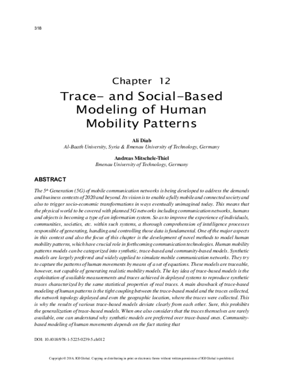 Pdf Trace And Social Based Modeling Of Human Mobility Patterns Ali