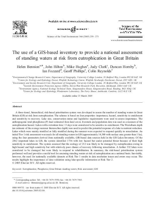 (PDF) The use of a GIS-based inventory to provide a national assessment ...