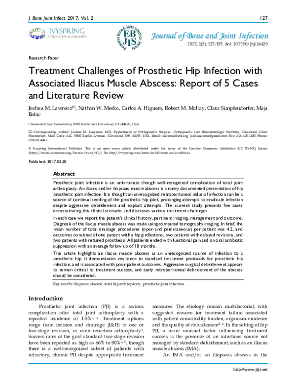 (PDF) Treatment Challenges of Prosthetic Hip Infection with Associated ...