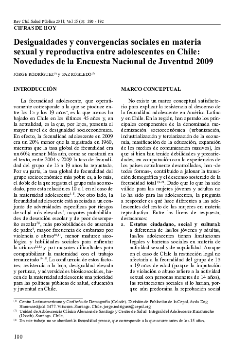 Pdf Desigualdades Y Convergencias Sociales En Materia Sexual Y