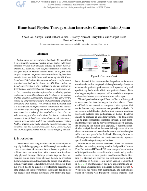 (PDF) Home-Based Physical Therapy with an Interactive Computer Vision ...