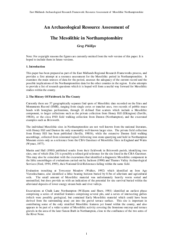 (PDF) East Midlands Archaeological Research Framework: Resource ...