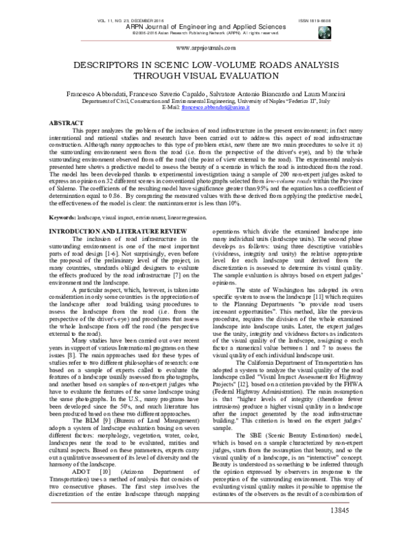 (PDF) Descriptors in Scenic Low-Volume Roads Analysis Through Visual Evaluation