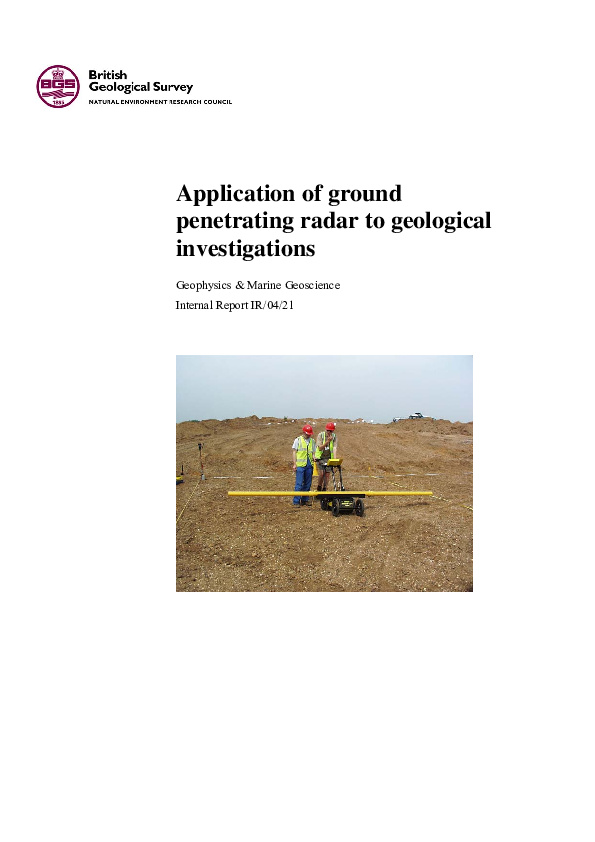 (PDF) Application of ground penetrating radar to geological investigations