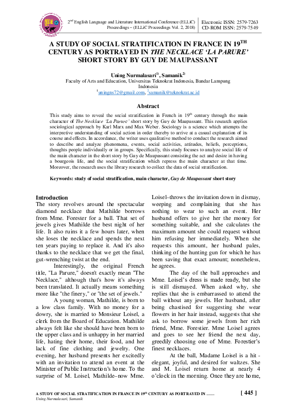 (PDF) A Study of Social Stratification In France In 19th Century as ...